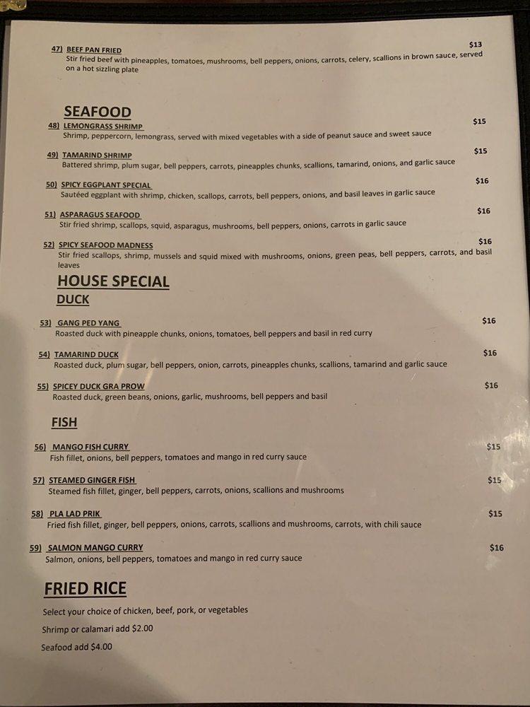 Menu at Thai Castle Carmel restaurant, Carmel, 19 E 126th St