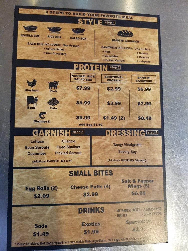 Menu at Viet Ha Noodles & Grill restaurant, Sacramento
