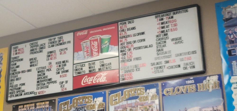 Menu at Full O Bull Sandwich Shop fast food, Clovis, 632 5th St
