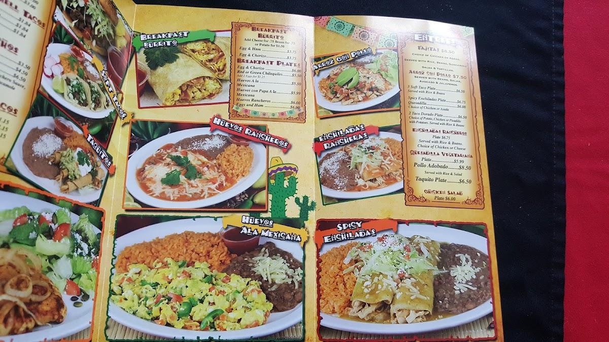 Menu at Don Toño's restaurant, Los Angeles, N Eastern Ave