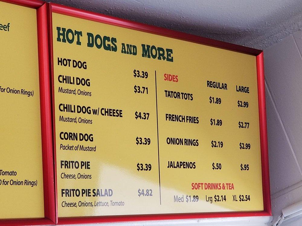 Menu at Health Camp fast food, Waco