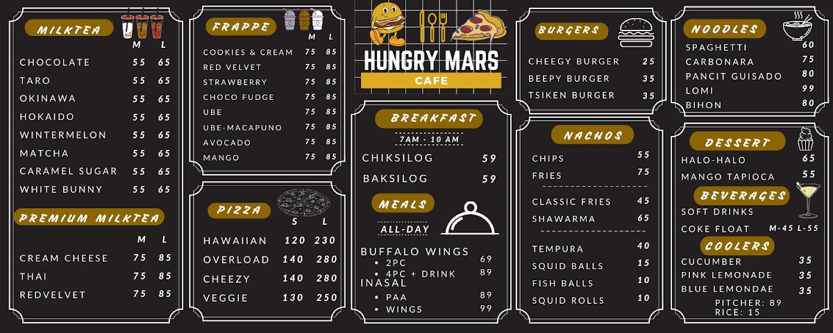 Menu at Hungry Mars Cafe, Baloi