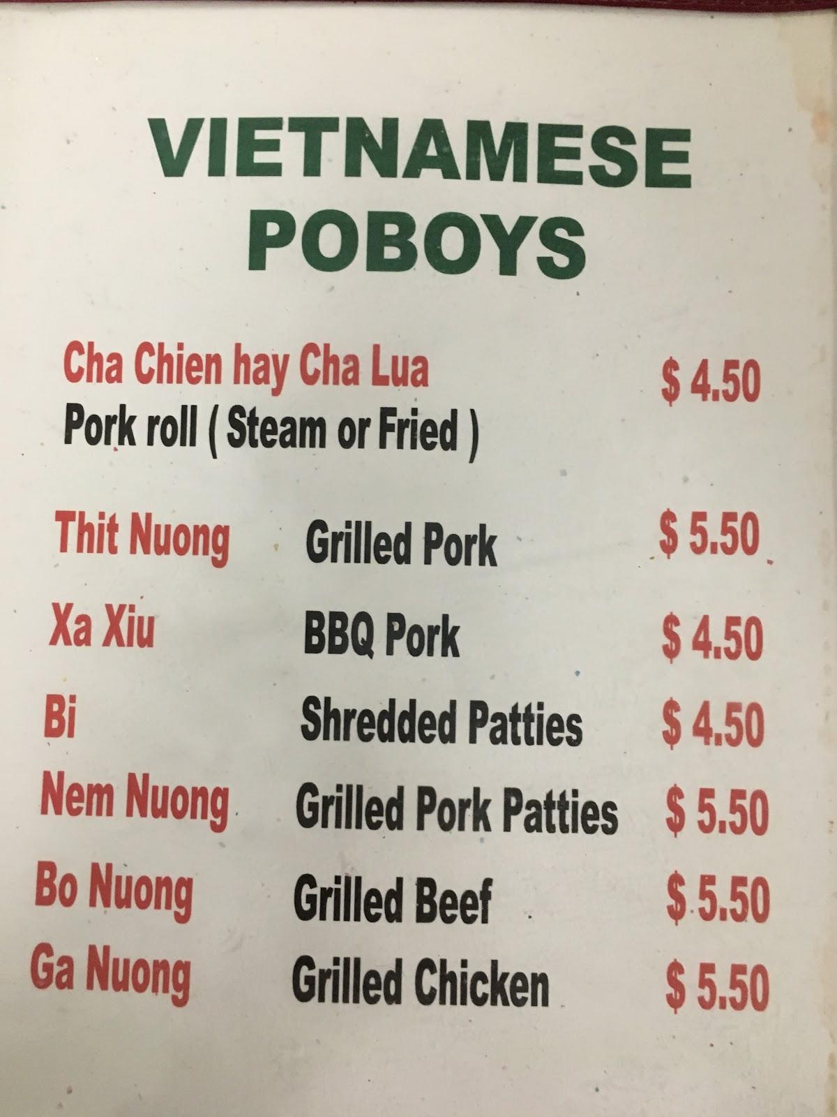 Menu at Kim Long Restaurant, Biloxi