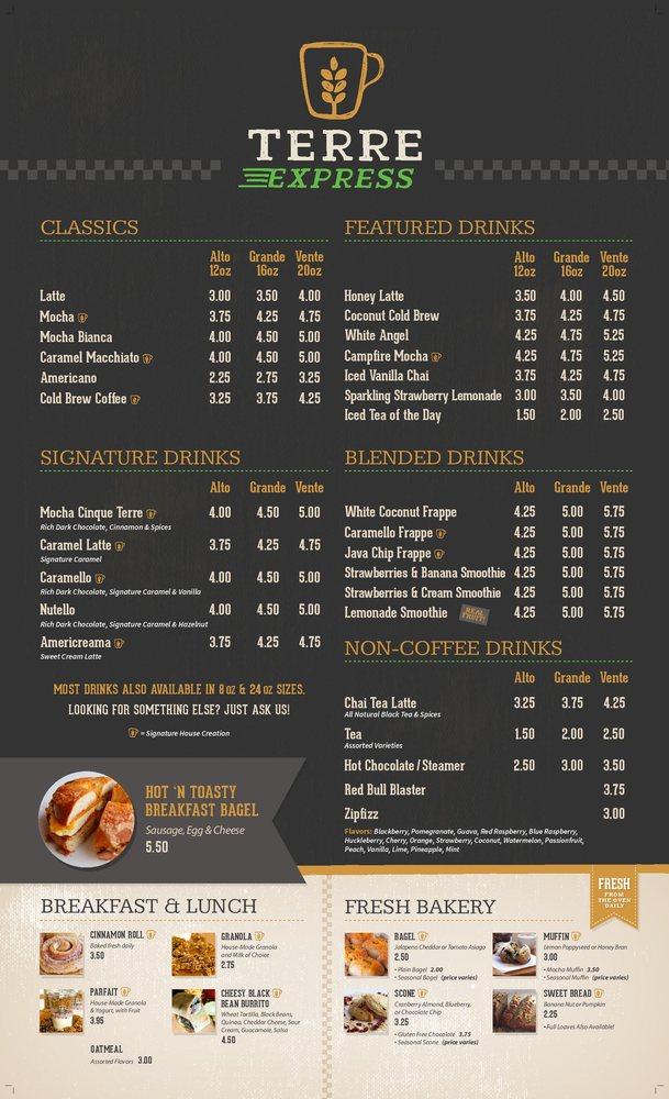 Menu at Terre Coffee & Bakery | Seltice Way, Post Falls, 801 W Seltice Way