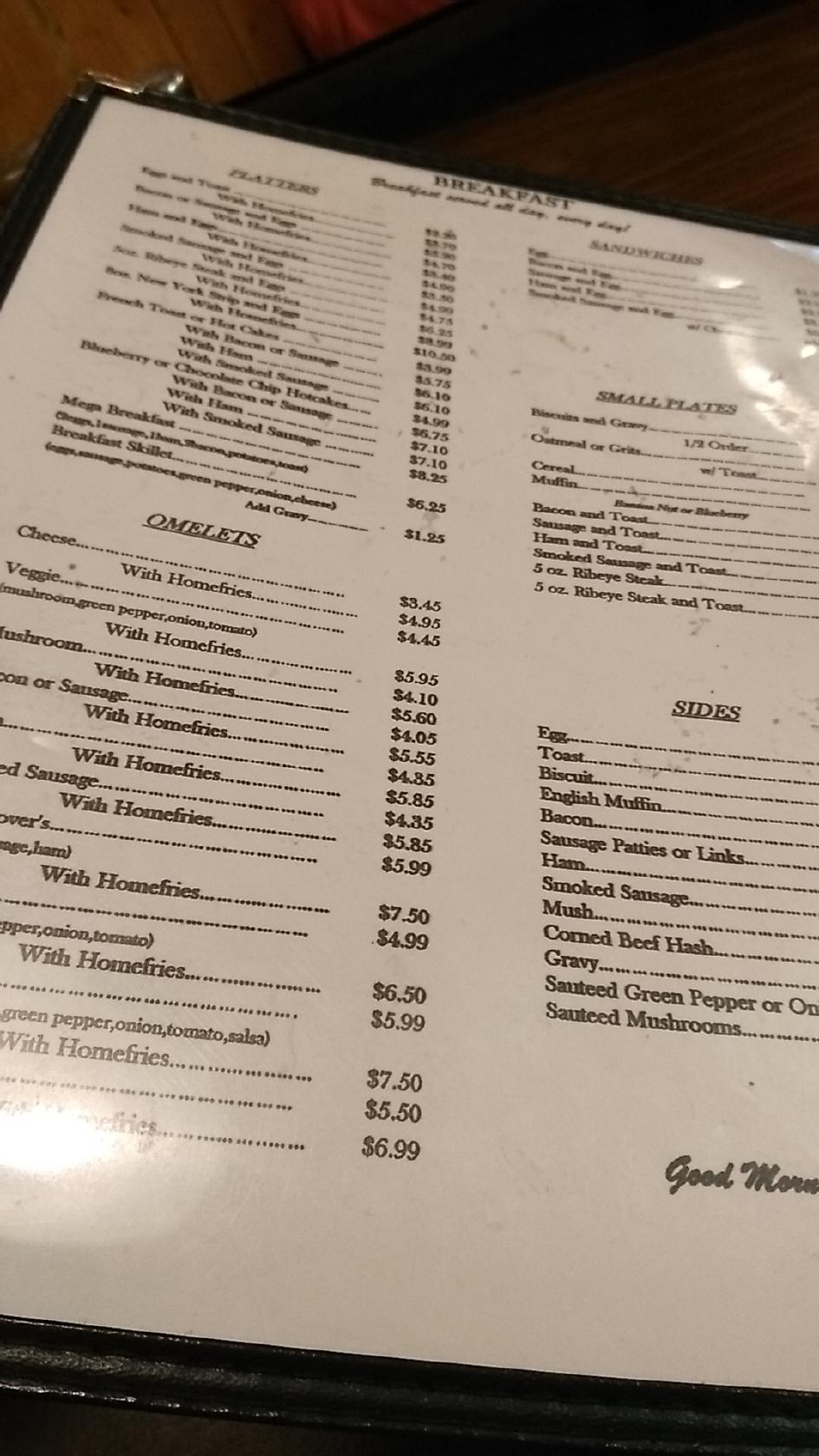Menu at Cozy Cottage Restaurant, Warsaw