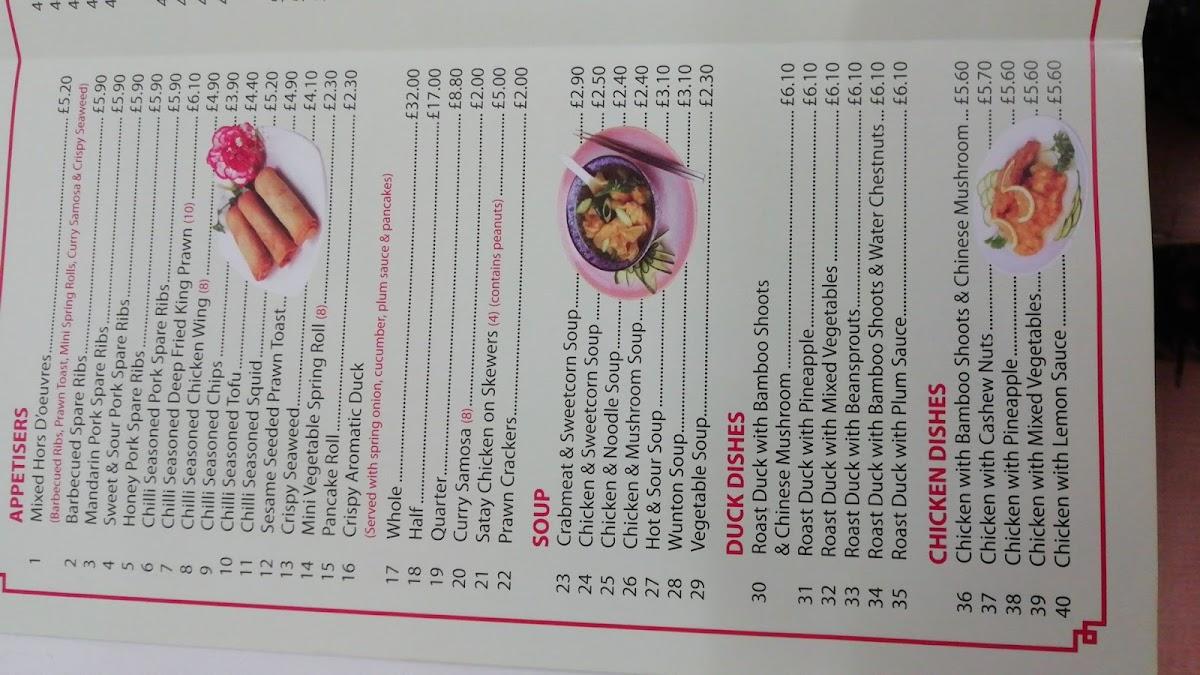 Menu at Dragon House fast food, Cheddar