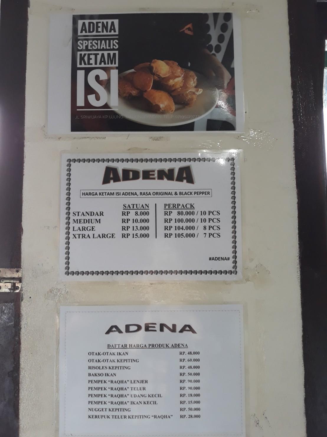 Menu at Ketam ISI Adena restaurant, Tanjung Pandan, Jl. Pattimura