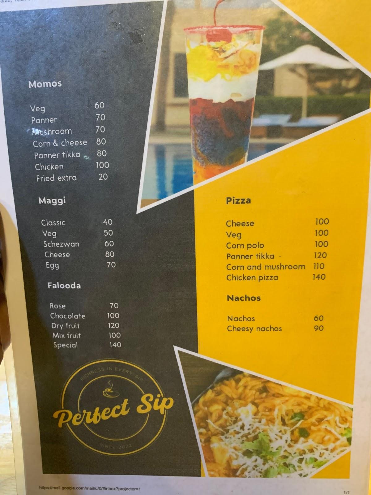 Menu at Perfect sip - Cafe, Chennai