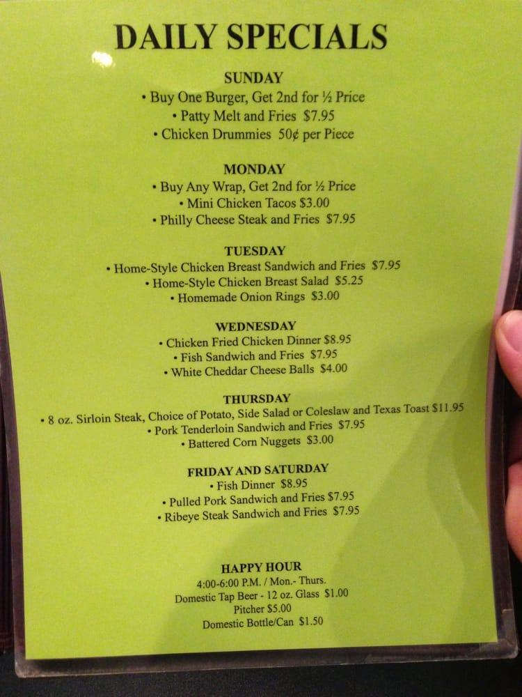 Menu at Sugar Daddy's Casino pub & bar, North Sioux City