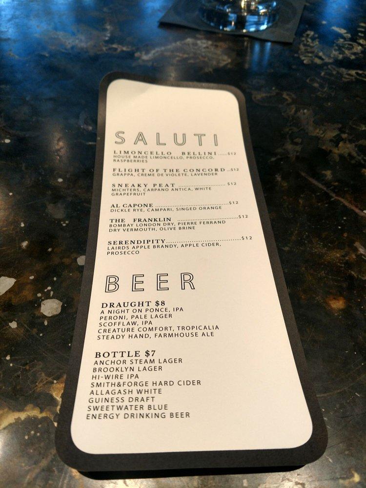 Menu at Allora pub & bar, Atlanta