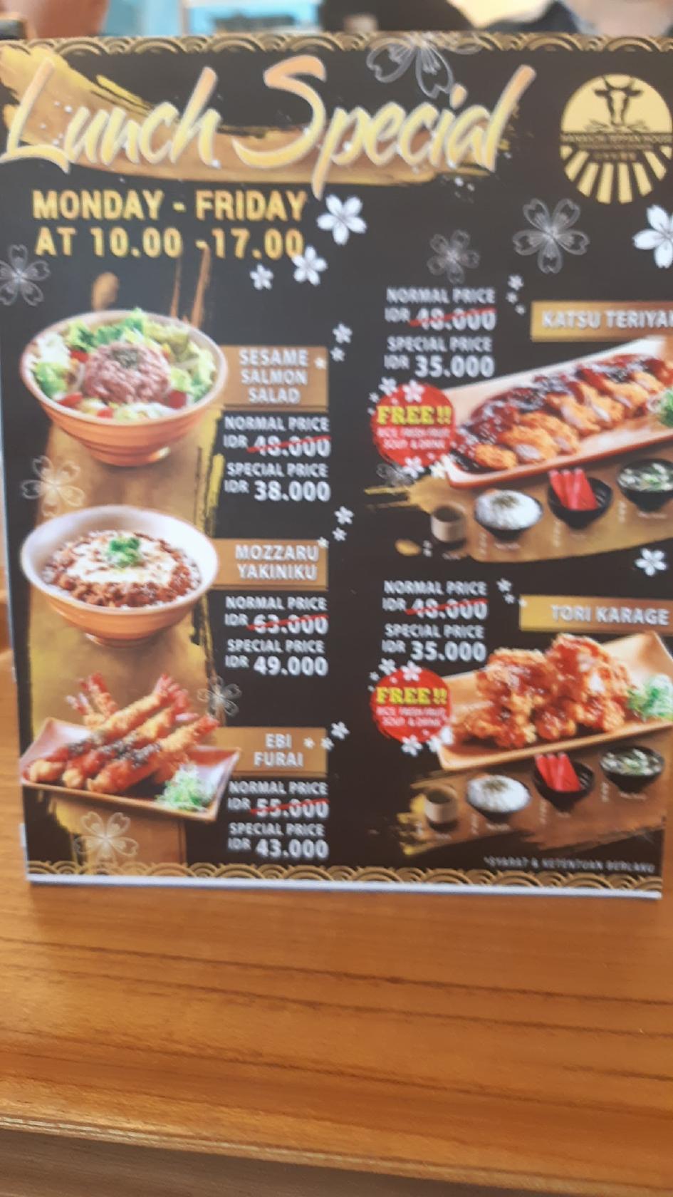 Menu at Hanaichi Teppan House restaurant, Surabaya, Jl. Kalisari Utara ...