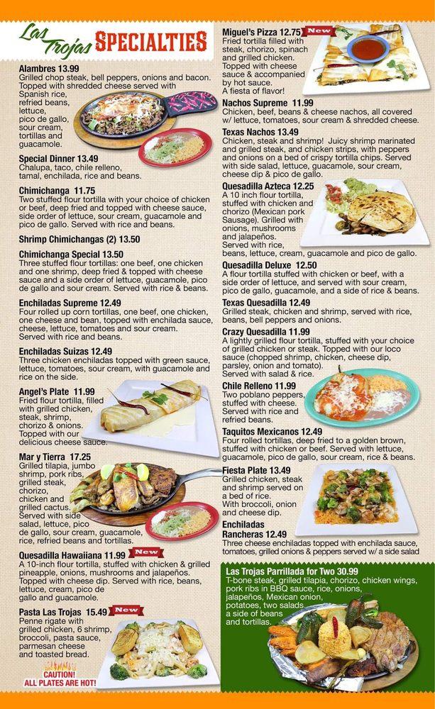 Menu at Las Trojas Cantina Mexican Restaurant, Hazel Green