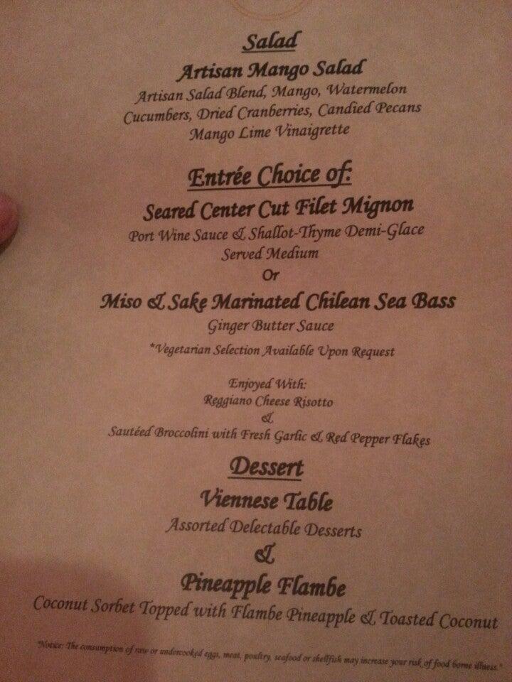 Menu at The Addison Of Boca Raton steakhouse, Boca Raton