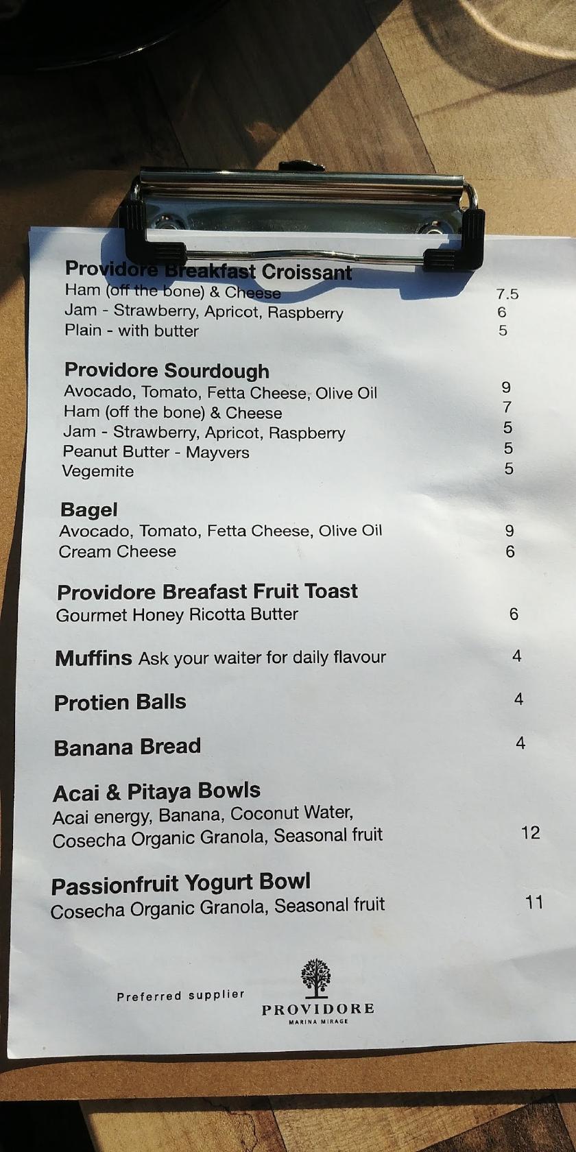 Menu at Espresso Bonsai cafe, Surfers Paradise