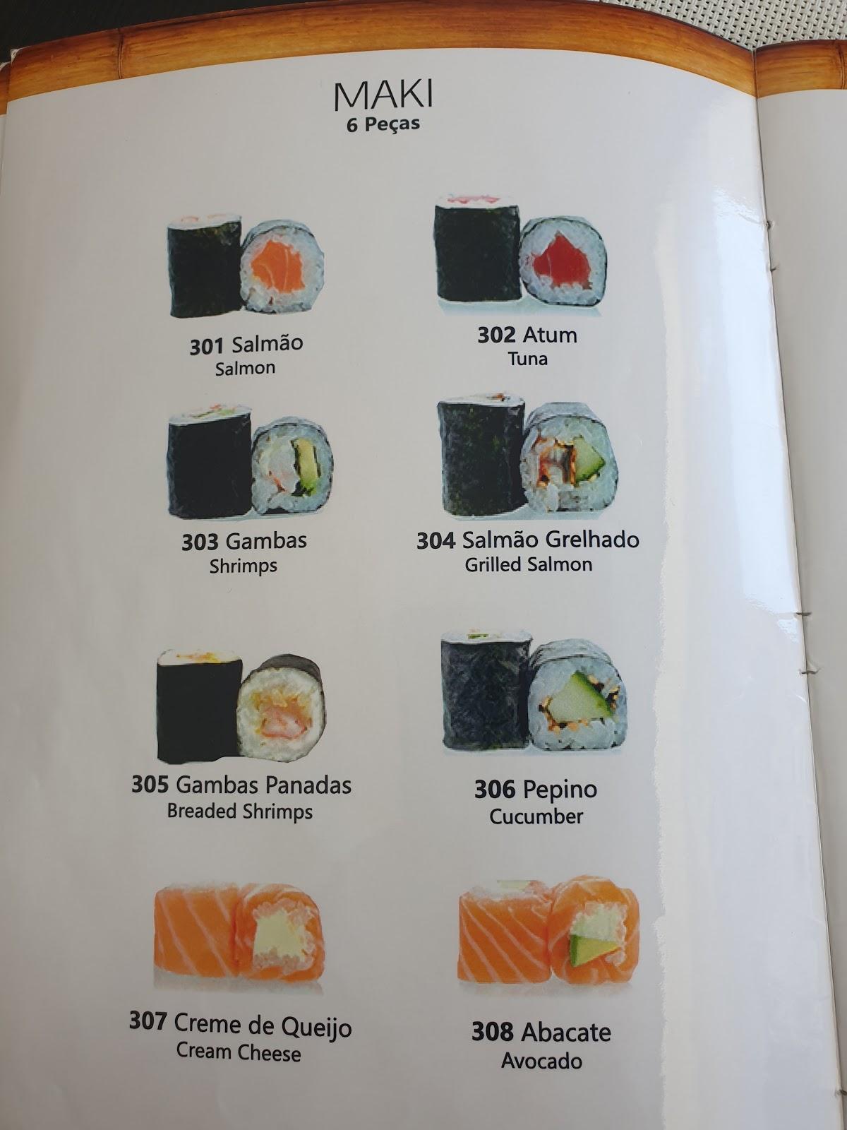 Menu em Restaurante Japonês - Restaurante Tokushima, Leiria