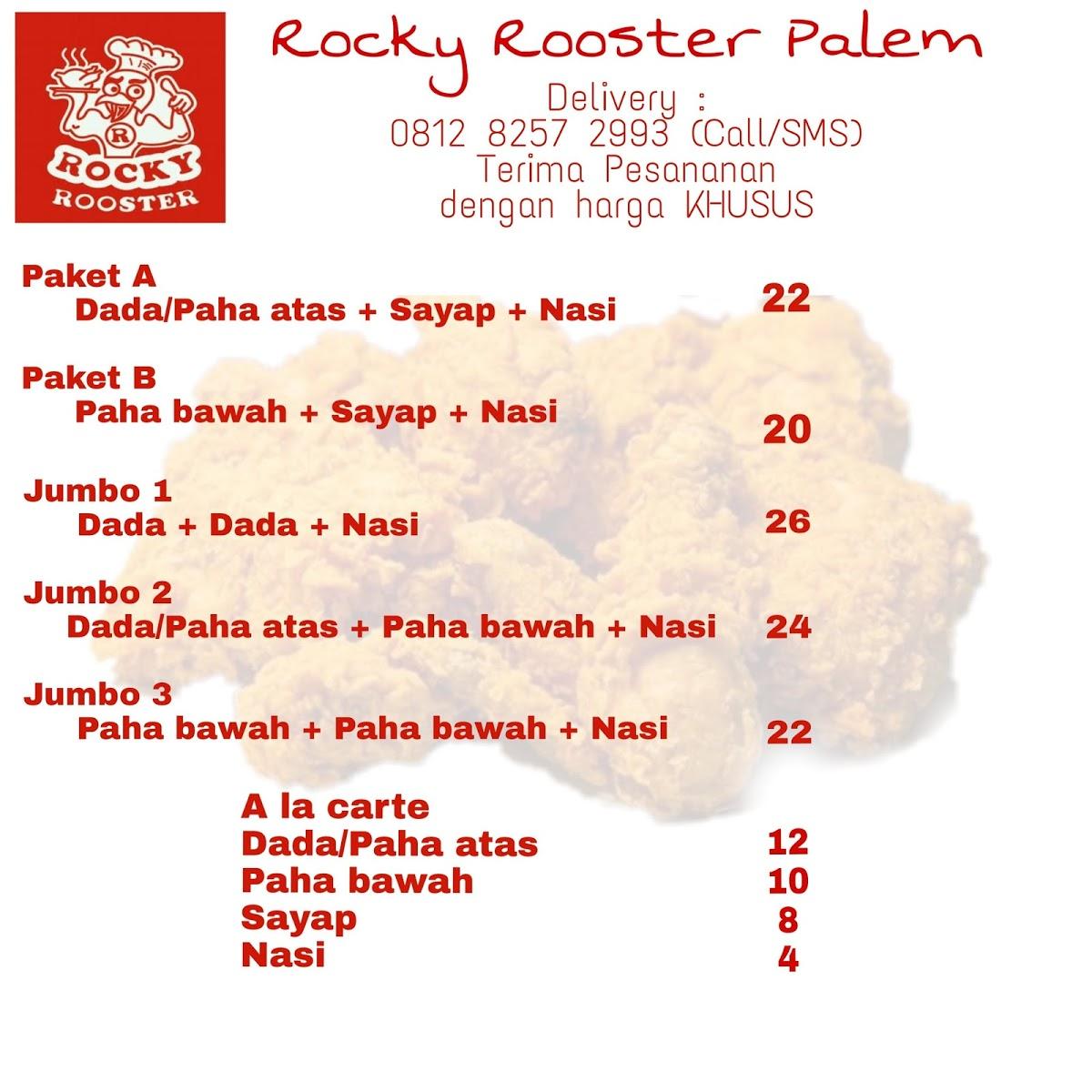 Menu at Rocky Rooster Mall Taman Palem restaurant, West Jakarta