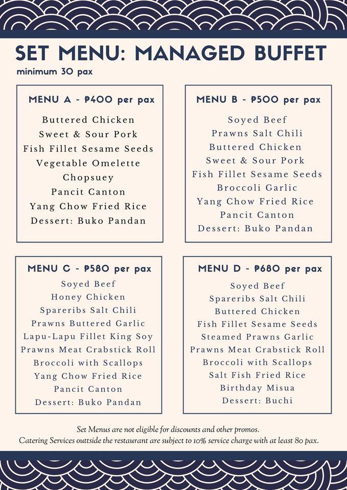 Menu at Swan Lake Restaurant, Caloocan, 83 5th St