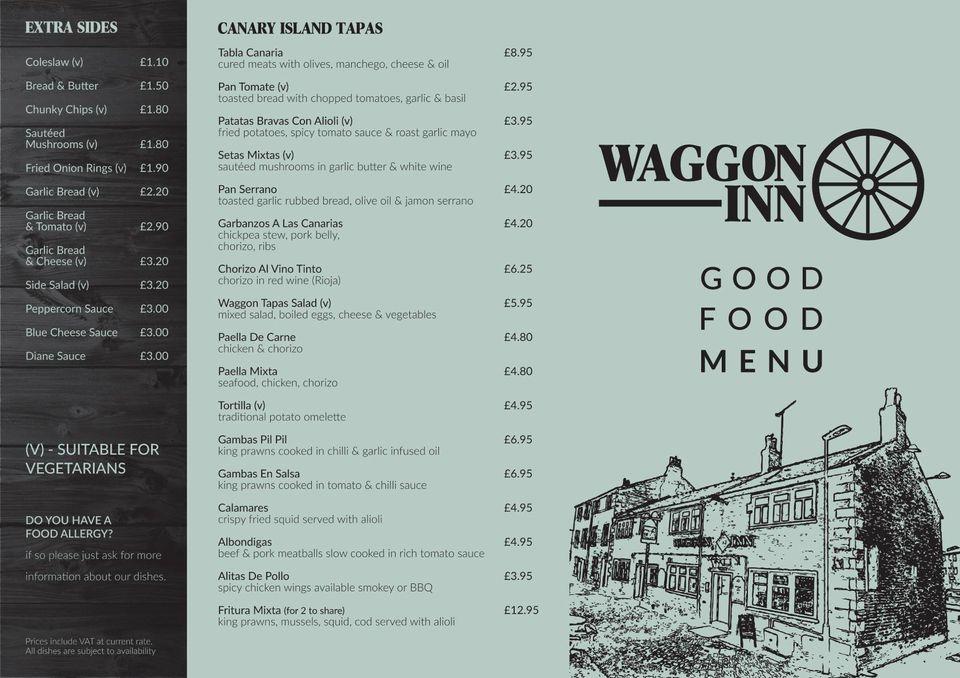 Menu at Waggon Inn pub & bar, Rochdale