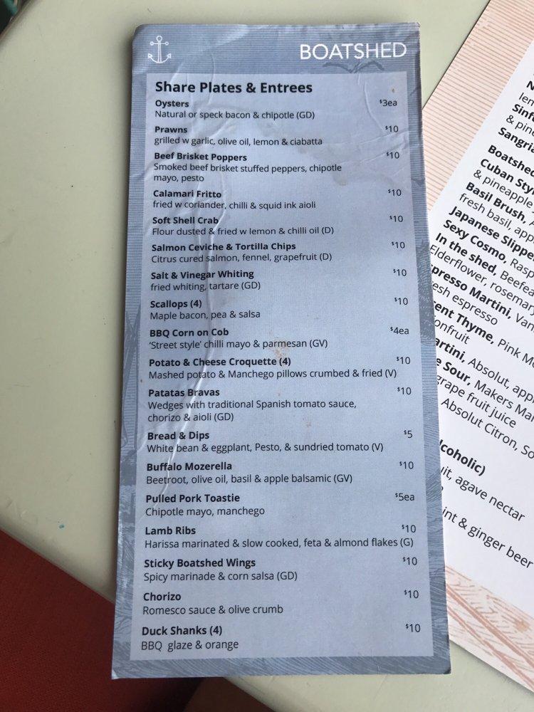 Menu at Boatshed pub & bar, Cairns