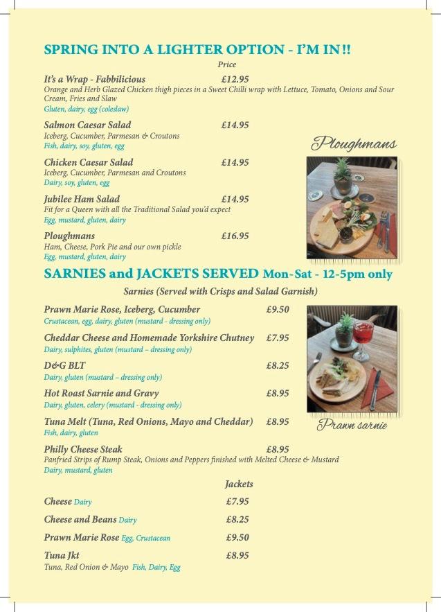 Menu at Dog & Gun pub & bar, Cross Hills, Colne Rd