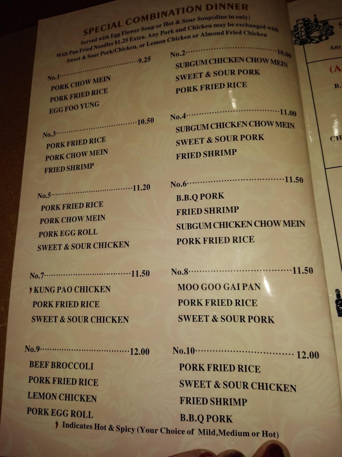 Menu at Golden Fountain Restaurant, Othello