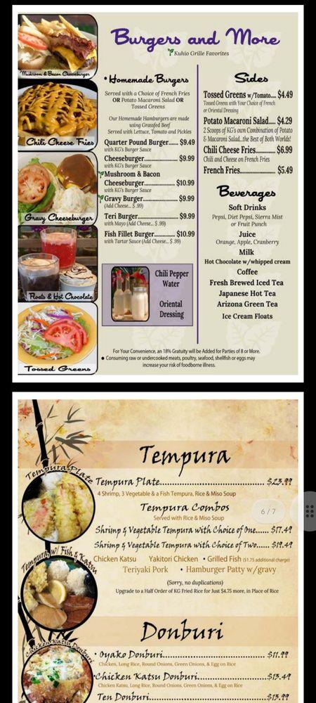 Menu at Kuhio Grille - Home Of The Famous 1lb Laulau restaurant, Hilo ...