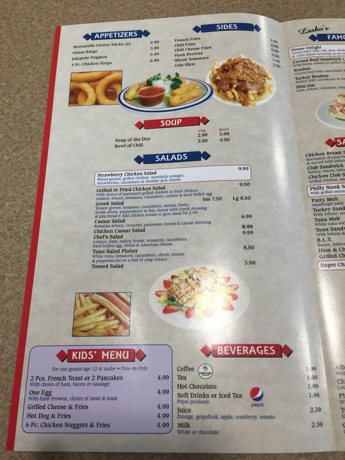 Menu at Lasko’s Restaurant, Bay City