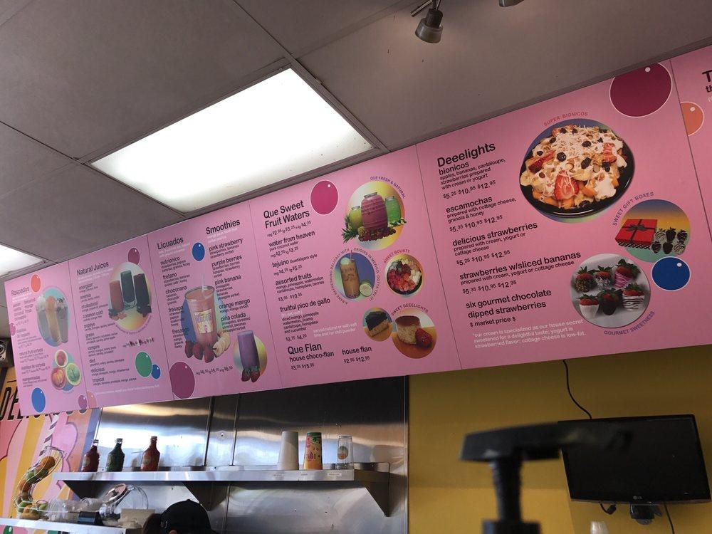 Menu at Que Delicious restaurant, East Los Angeles, 287 S Atlantic Blvd