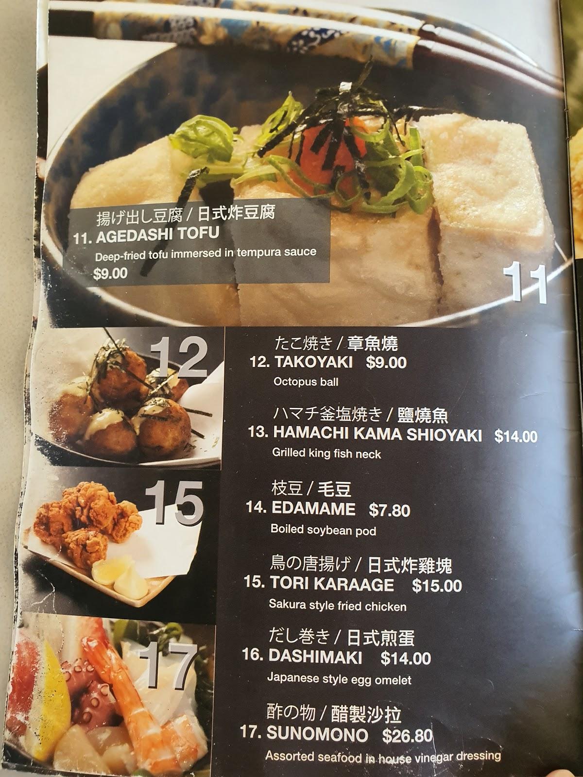 Menu at Sakura Japanese Runcorn restaurant, Runcorn