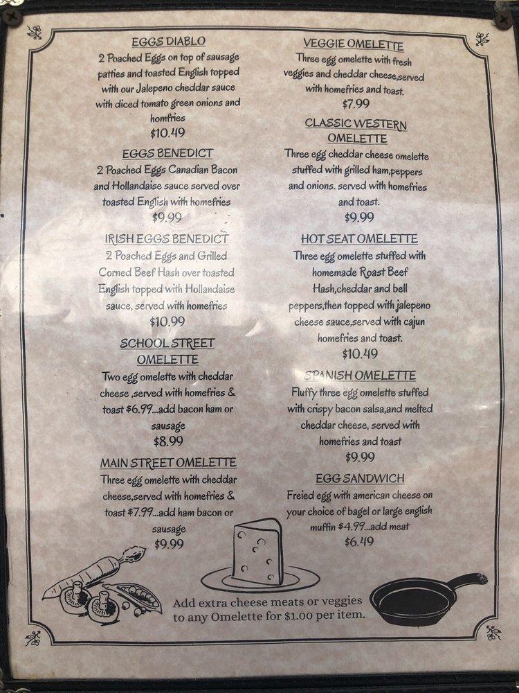 Menu at Sawyer's Main Street Breakfast & Function Hall restaurant ...