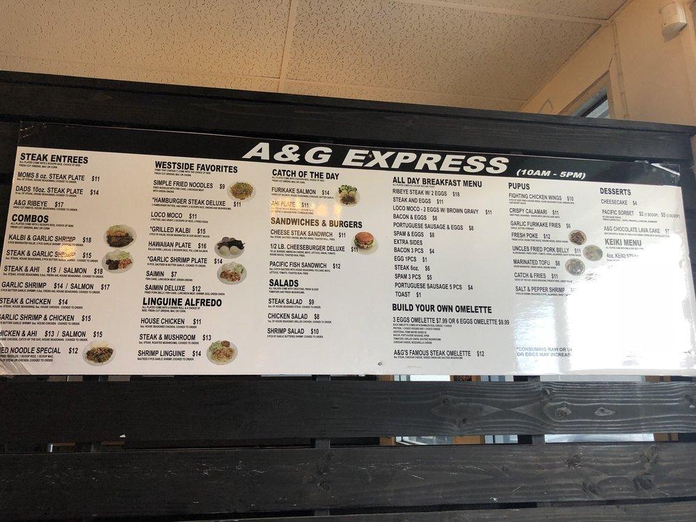 Menu at A & G Bar And Grill, Maili