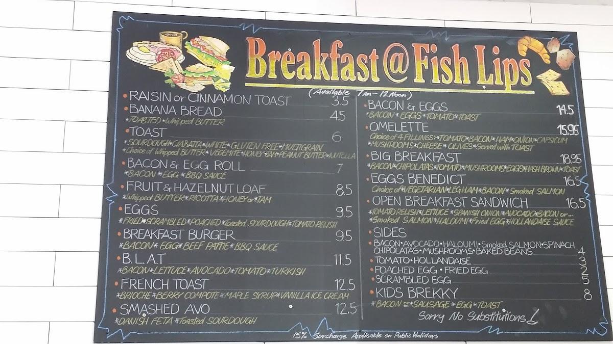 Menu at Fish Lips (Ferny Hills) restaurant, Ferny Hills