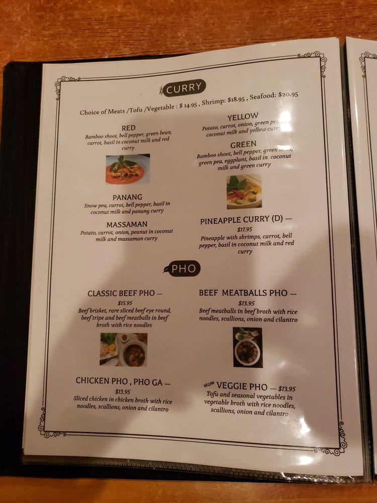 Menu at Thai Silk Restaurant, Orlando