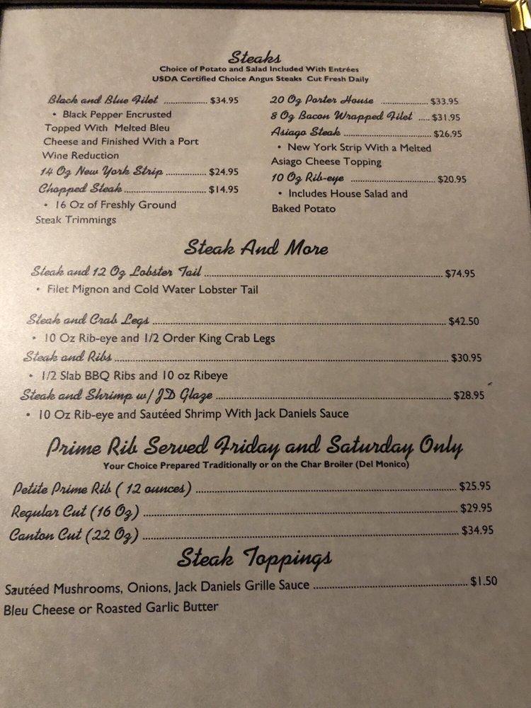 Menu at Canton Inn pub & bar, Hillsboro, 303 22nd St