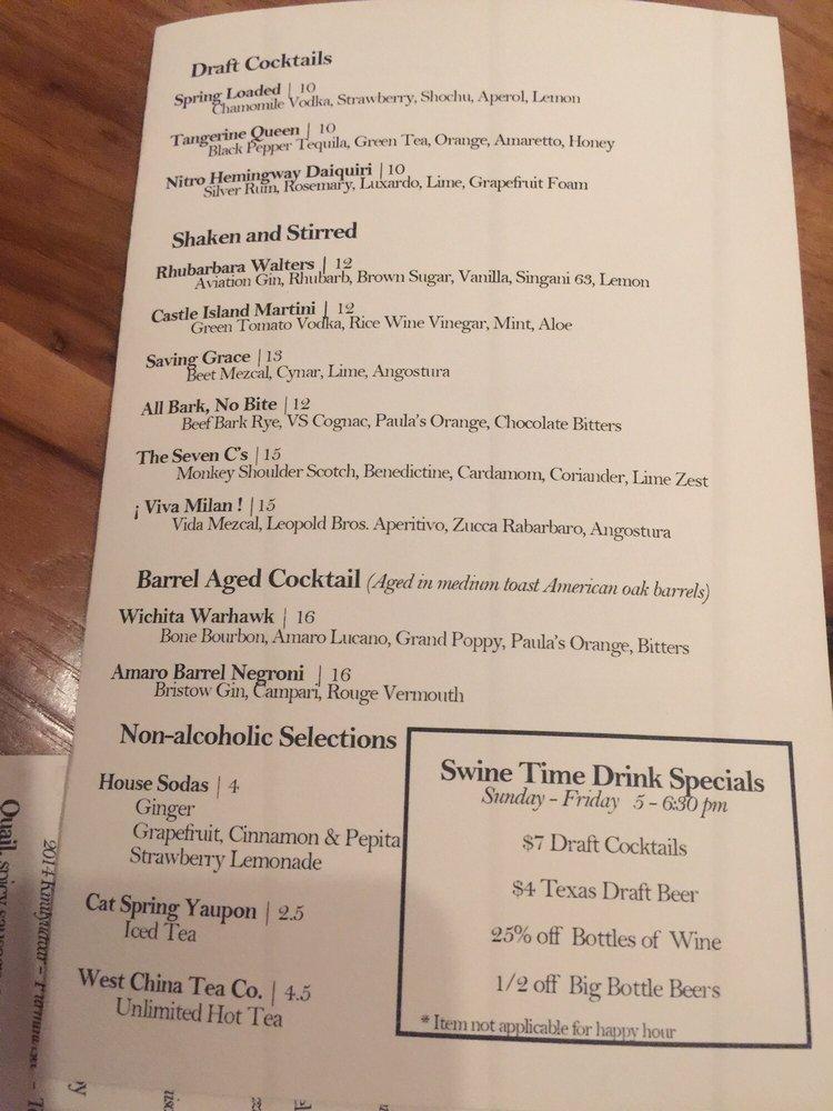Menu at Barley Swine, Austin, Burnet Rd #400