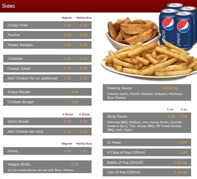 Menu at Double Double Pizza & Chicken pizzeria, Oshawa, Simcoe St N