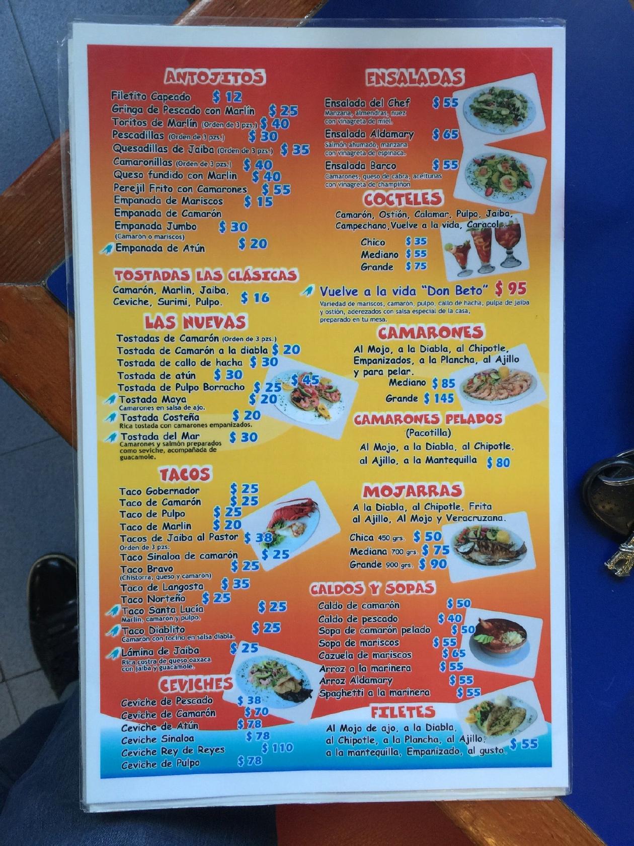 Carta del restaurante Aldamary Sucursal San Javier, Pachuca del Soto ...