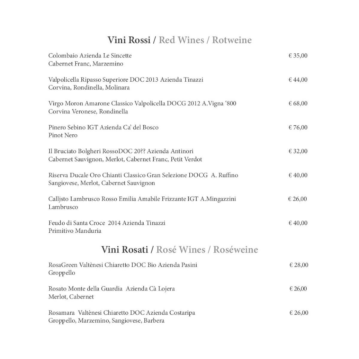 Menu at Ristorante Al Molo, Sirmione