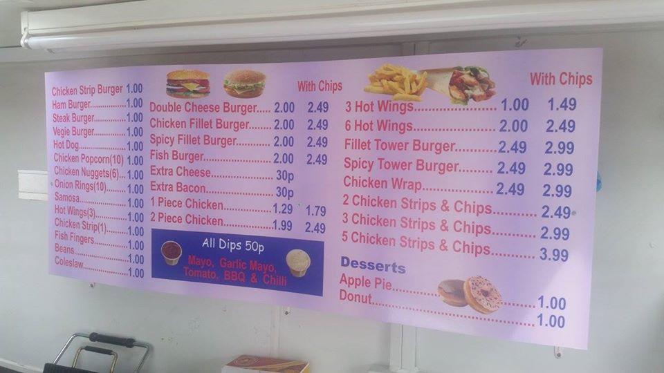 Menu at Tasty Fried Chicken, Darton
