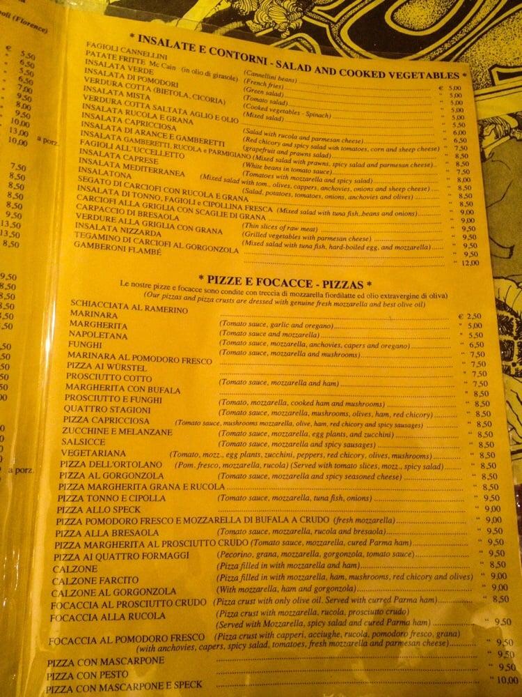 Carta de Yellow Bar, Florencia