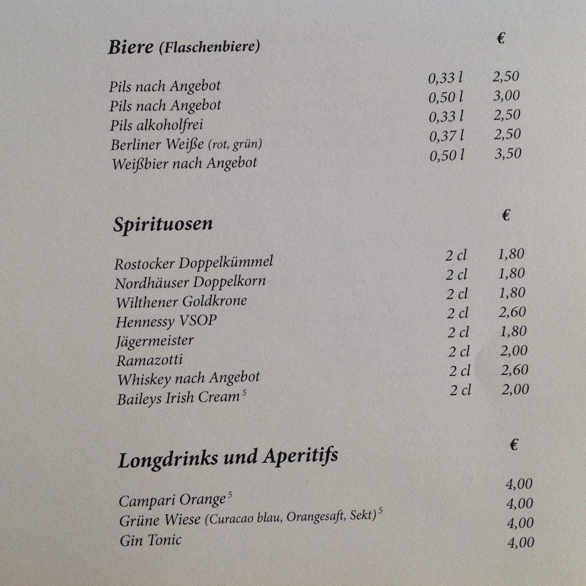Speisekarte von Cafe Walter, Kühlungsborn