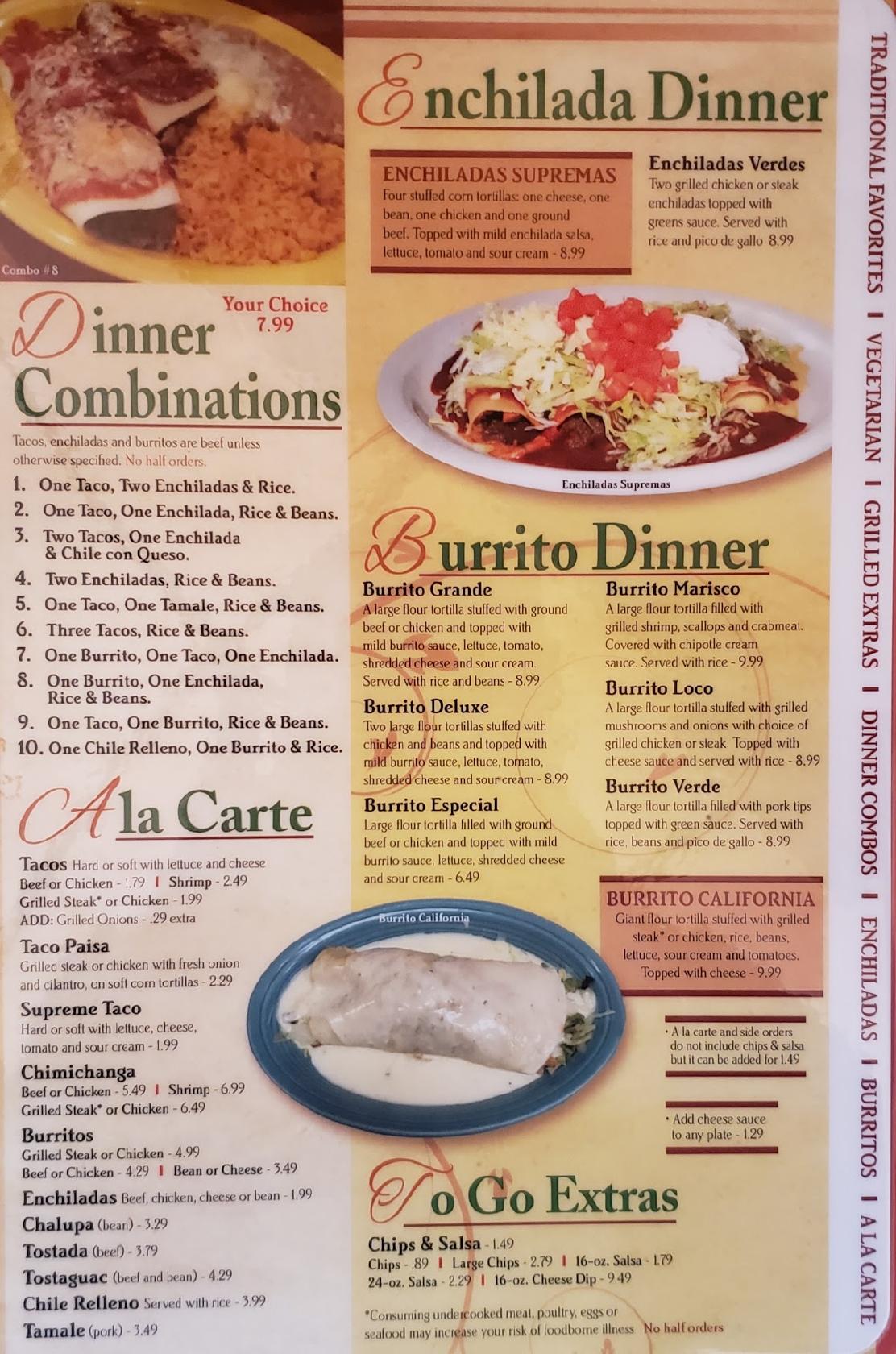 Menu at Casa Grande 2 Mexican Bar & Grill, Somerset, S Hwy 27