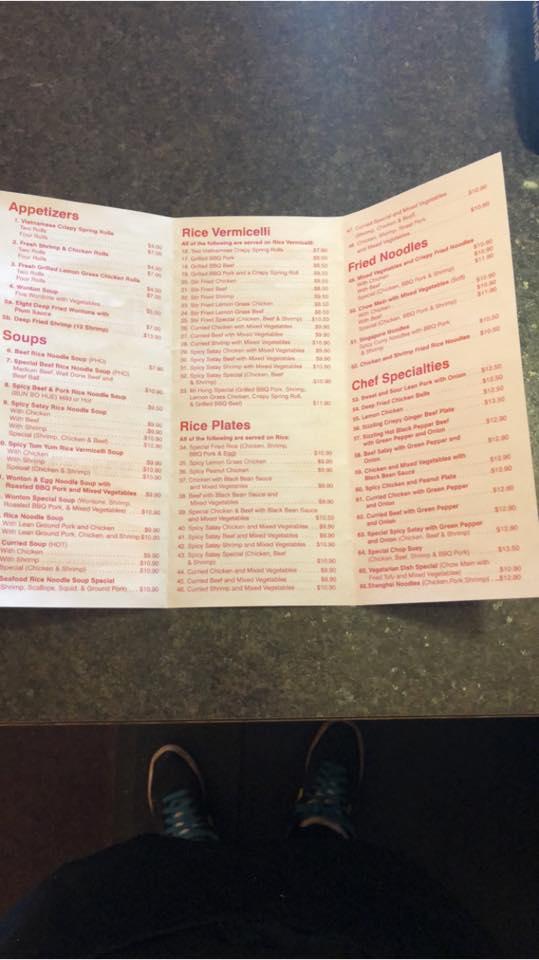 Menu at Mi Hong Restaurant, Saskatoon, 811 51st St