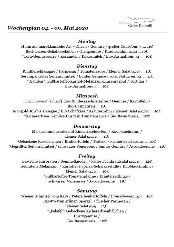Menu at Solaris pub & bar, Linz