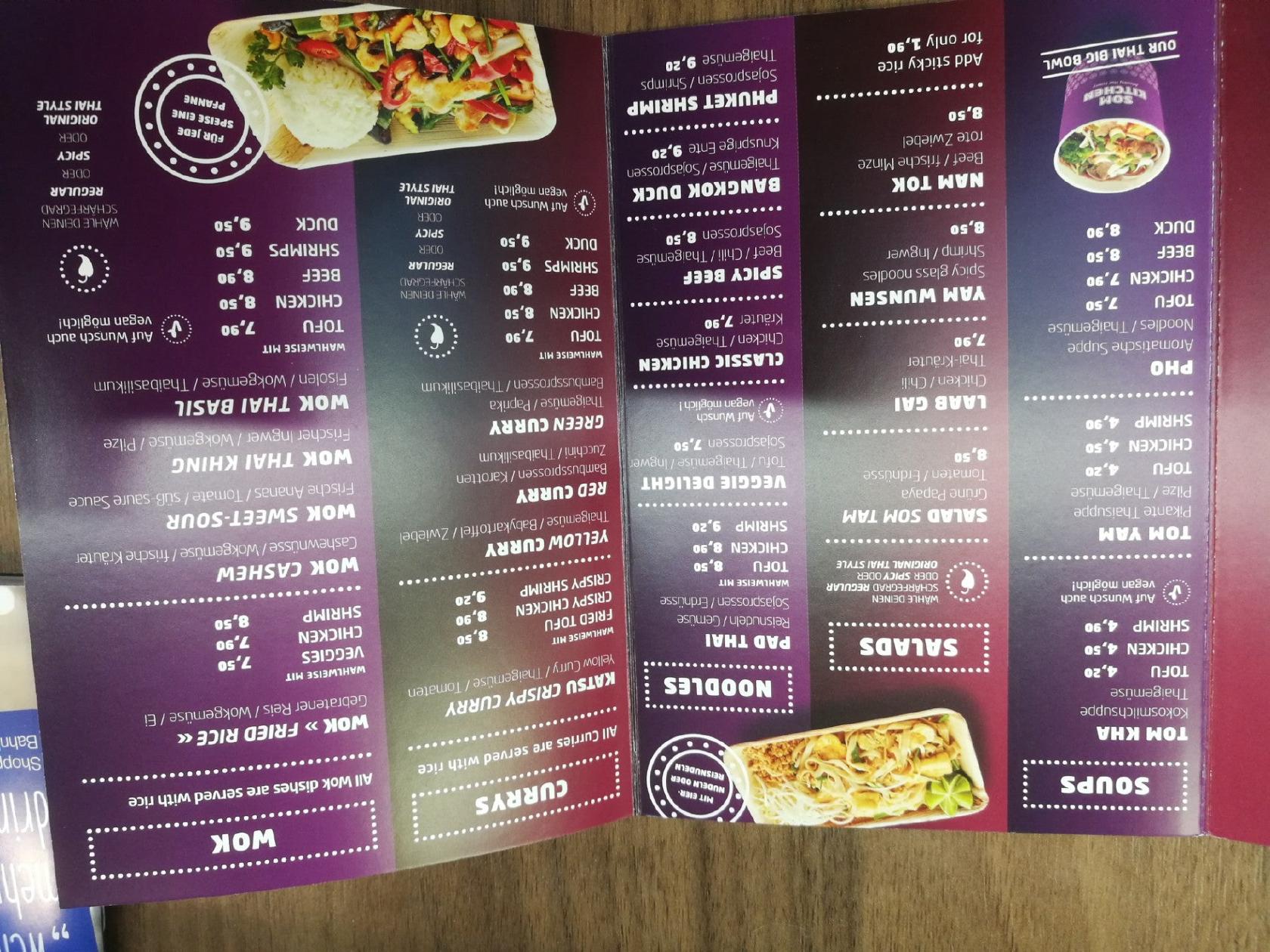 Menu at Som Kitchen - Hauptbahnhof restaurant, Vienna