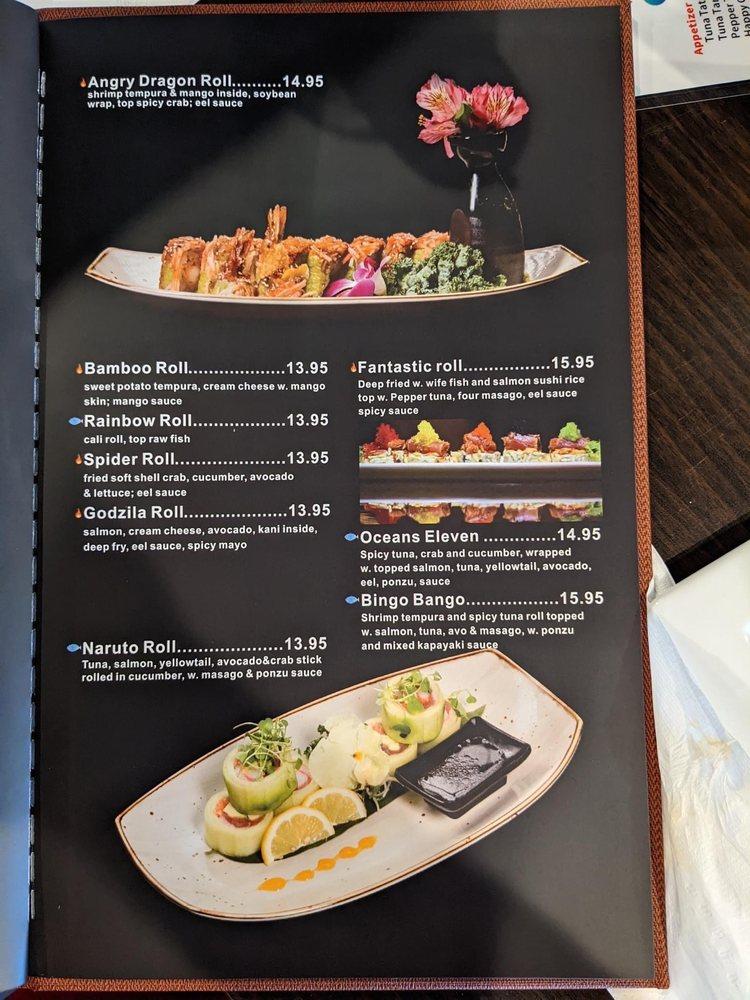 Menu at Wako Japanese Cuisine restaurant, Pensacola