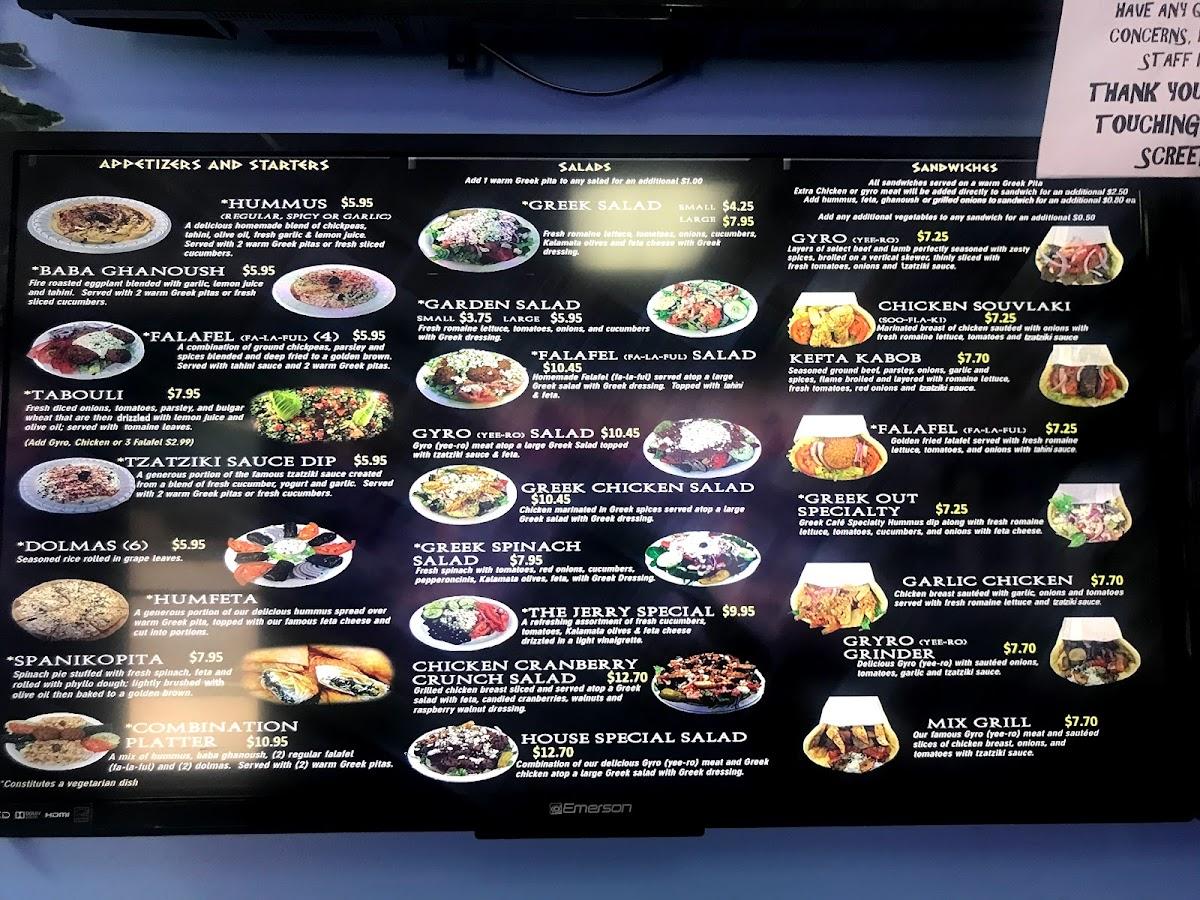 Menu at Greek Out Take-Out restaurant, Prescott Valley