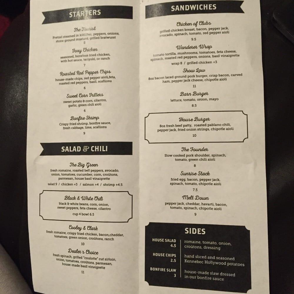 Menu at The House restaurant, Show Low
