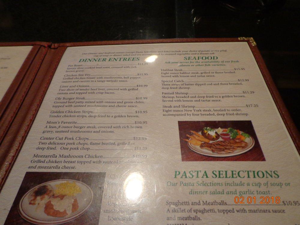 Menu at Fiddler's Restaurant, San Fernando