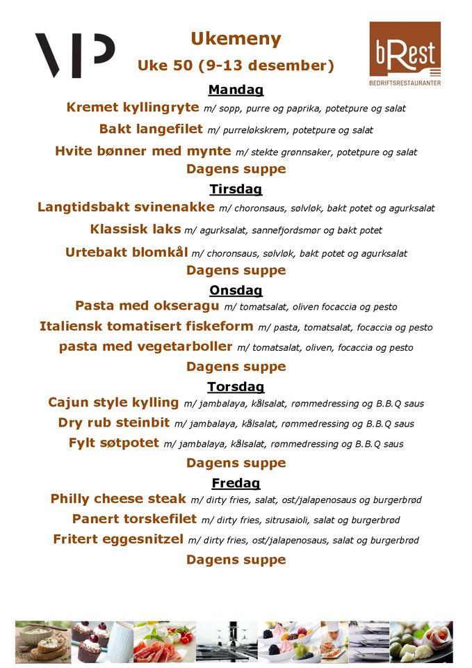 Carta del restaurante Kantine Vækerø Park, Oslo
